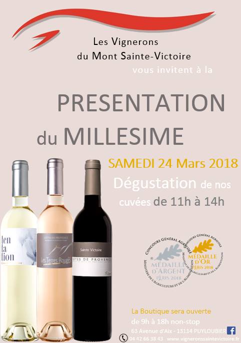 Présentation du Millésime ! - Les Vignerons du Mont Sainte-Victoire